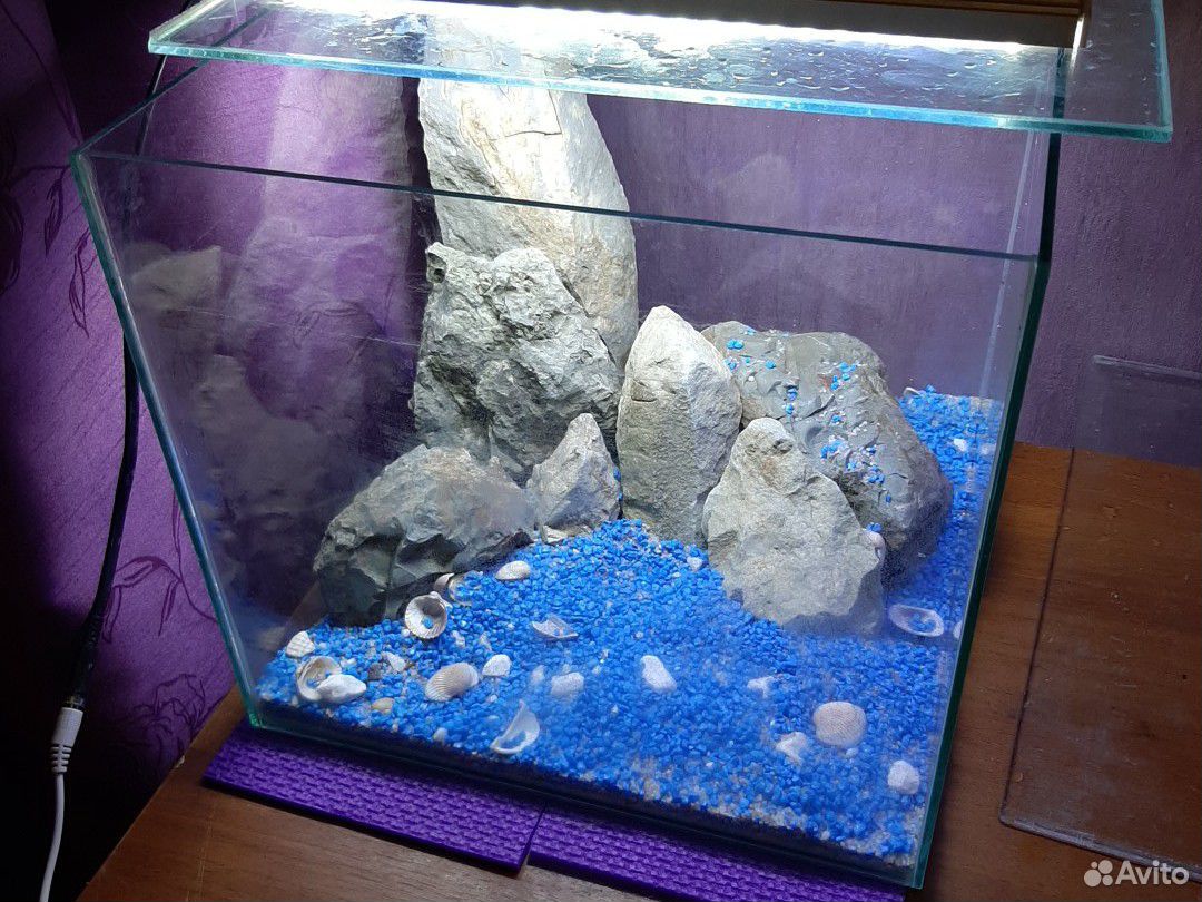 Аквариум, липа, помпа, грунт, камни