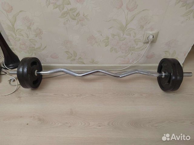 Штанга W образная с блинами купить в Кургане | Хобби и отдых | Авито